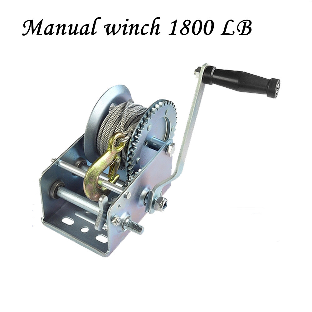 Manual winch 1800 LB winch of wire rope – Grandado