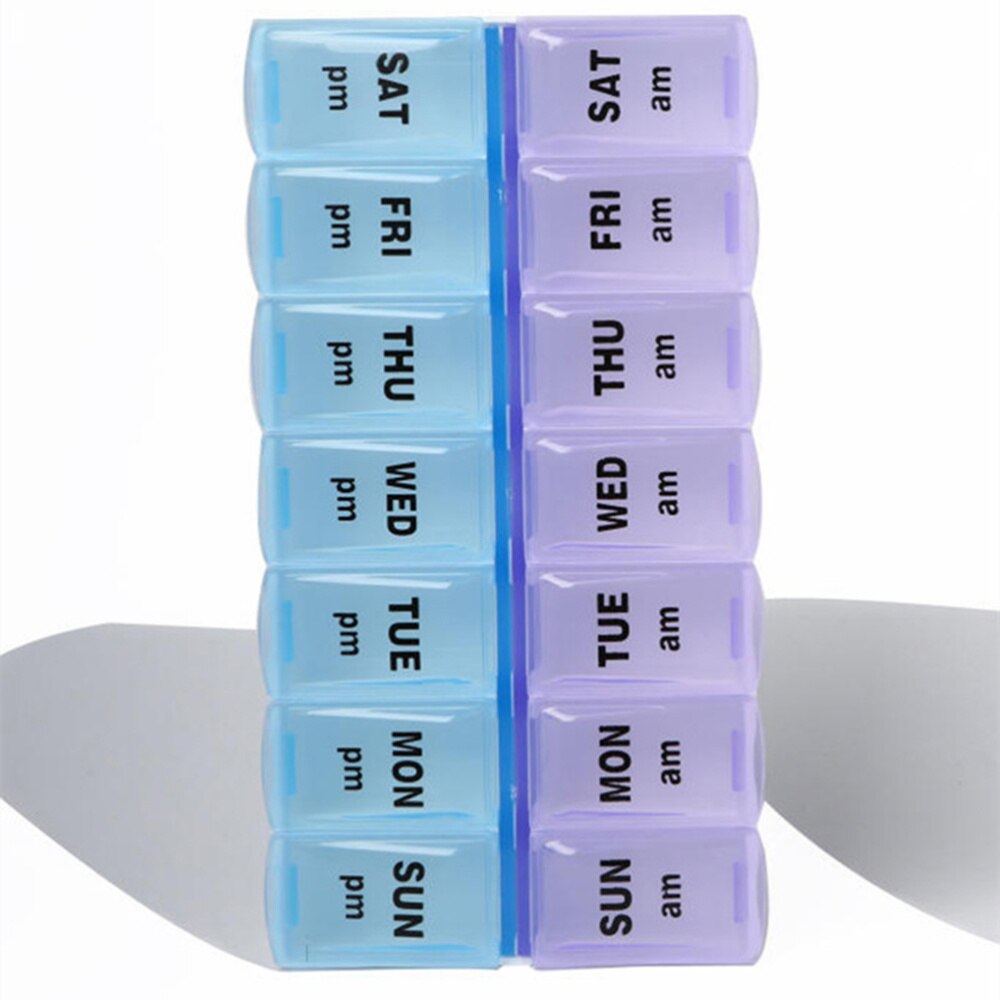 14 Grids Pill Box Weekly Pill Box With 14 Compartm... – Vicedeal