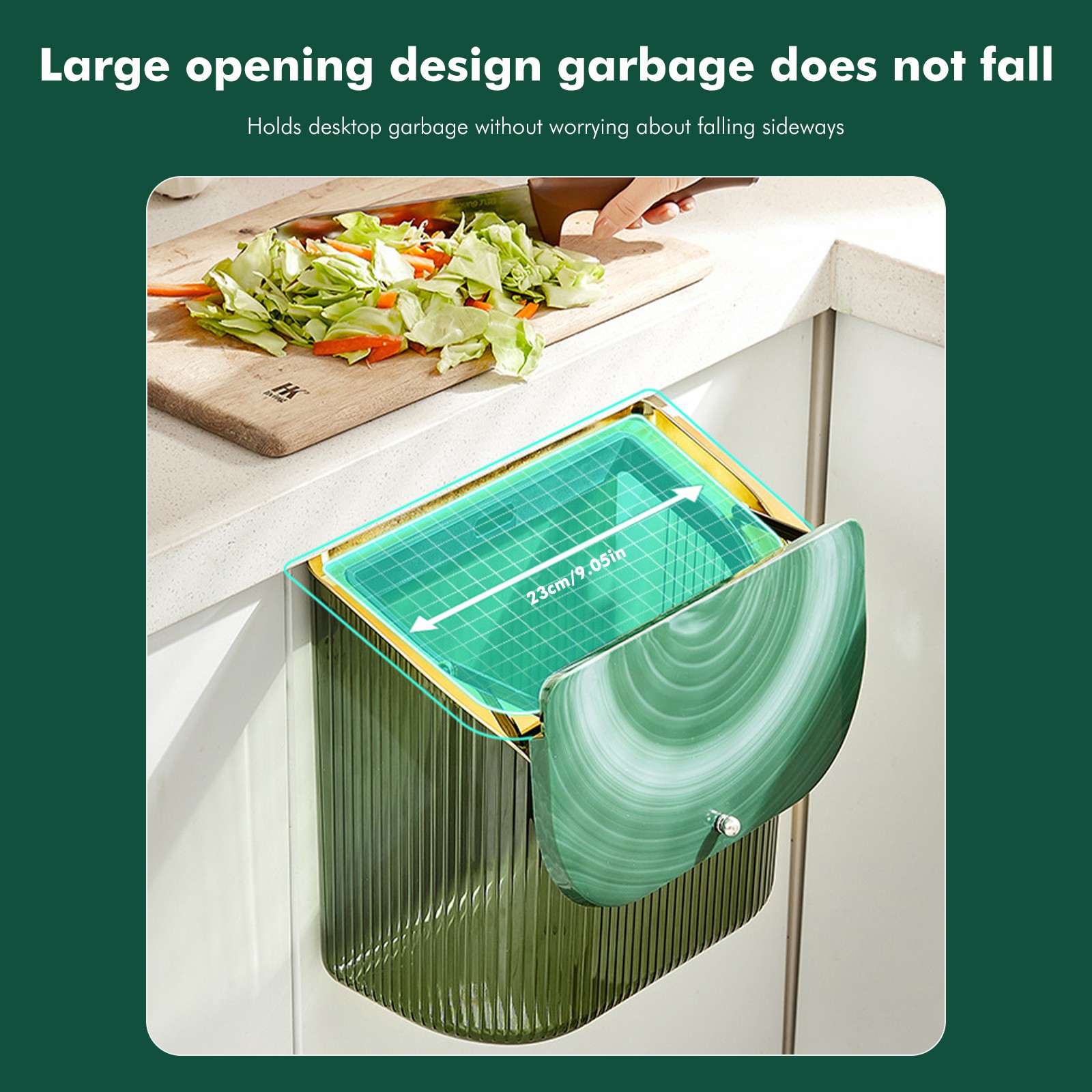 Sink Hanging Dustbin With Cover Push Lid Suction F... – Grandado