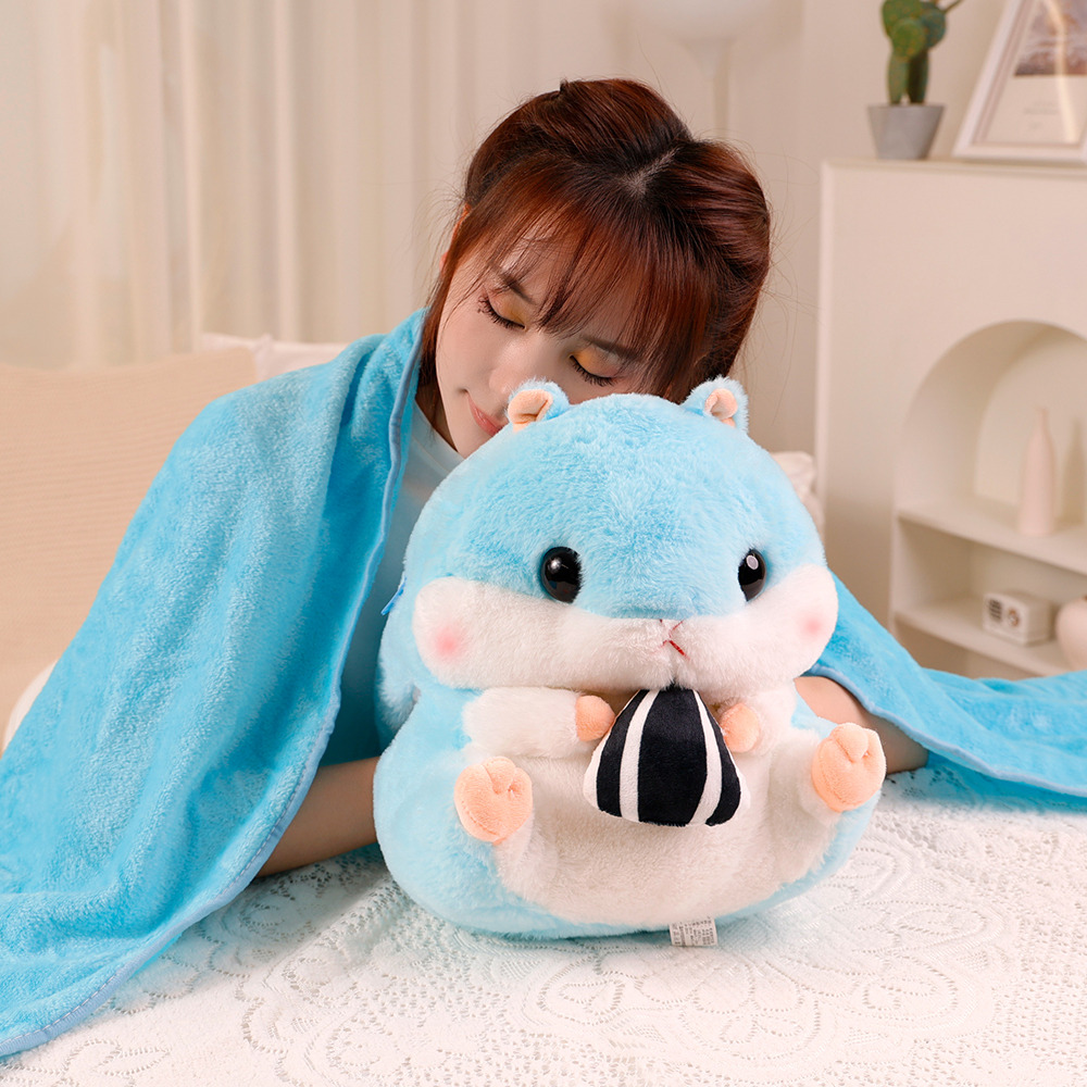 40cm Kawaii Hamster Plush Doll Hand Warmer Blanket... – Grandado