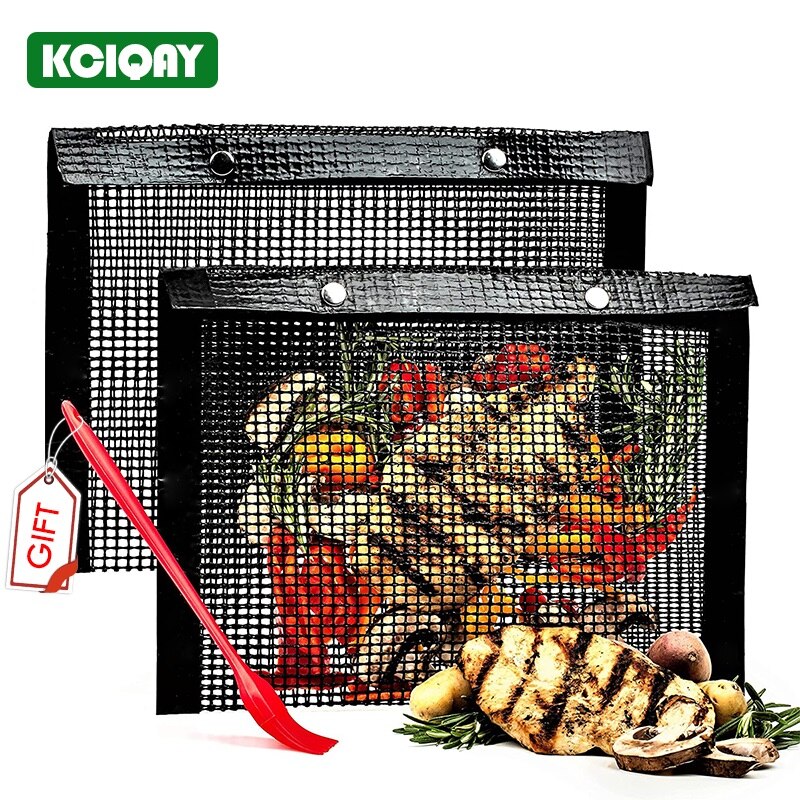 2Pcs Reusable BBQ Baked Bag Non Stick BBQ Mesh Gri... – Grandado
