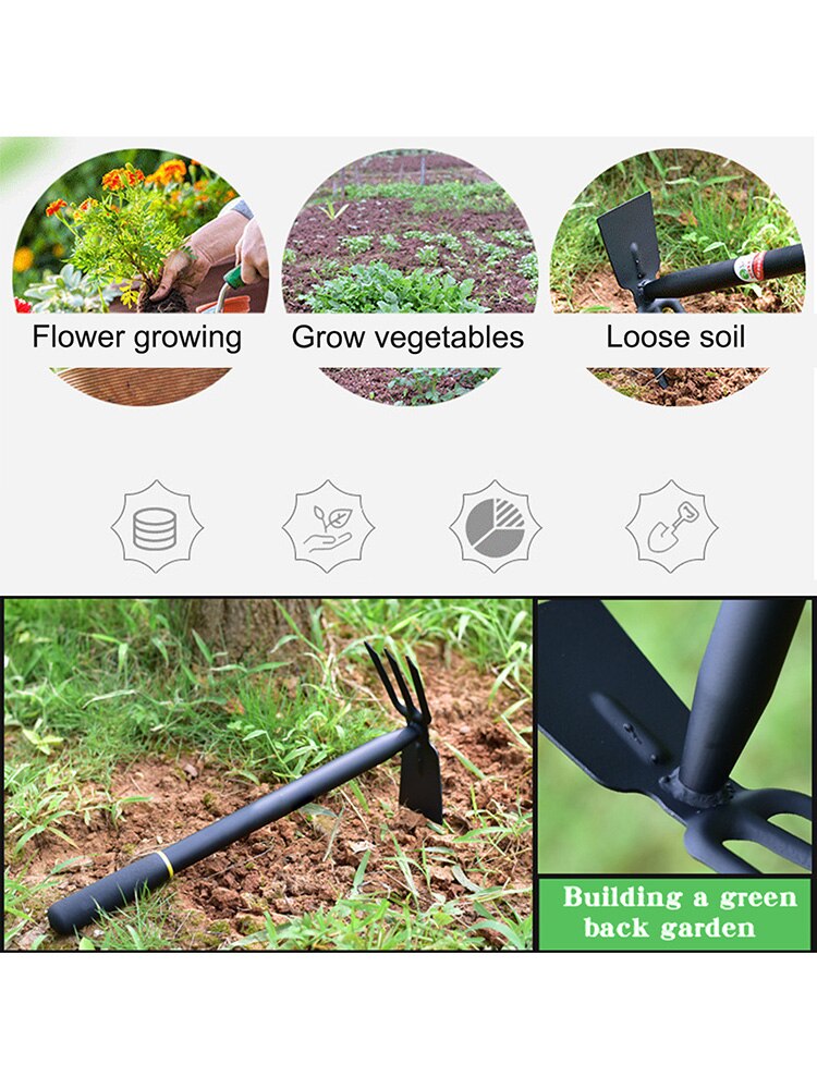 2-In-1 Mini Tuin Schoffel Hark Staal Hand Tuiniere... – Vicedeal