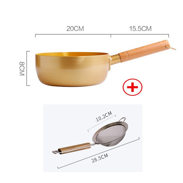 Golden non stick frying pan and pot set breakfast ... – Grandado