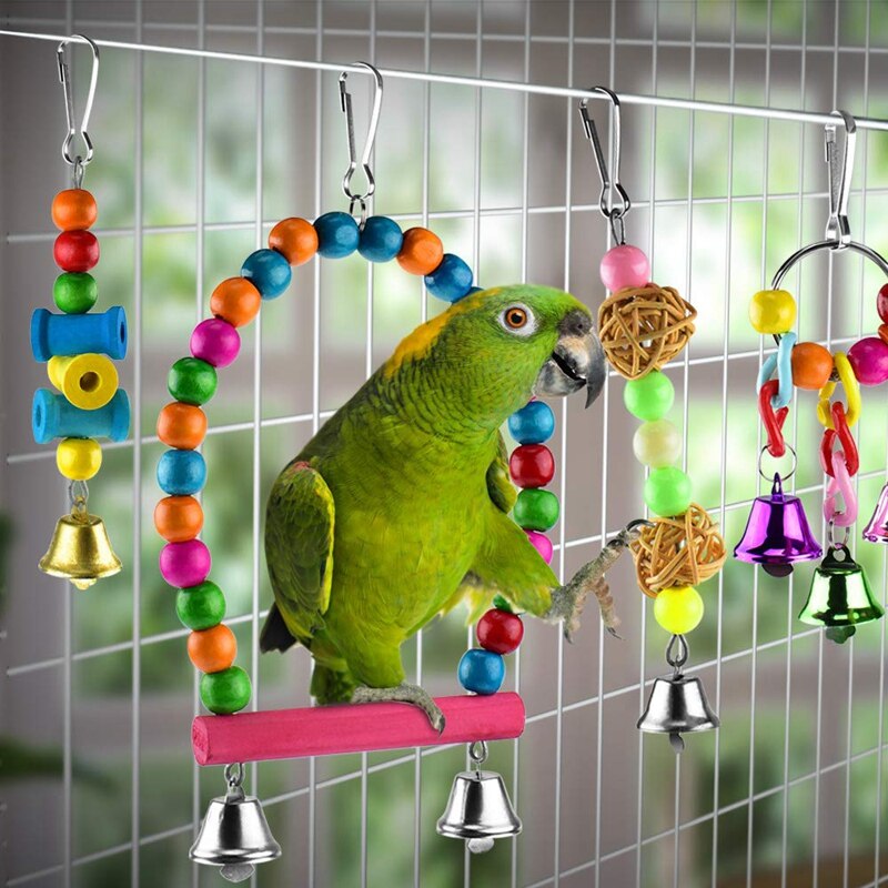 6 Pcs Bird Parrot Toys, Bird Swing Toy Colorful Ch... – Grandado