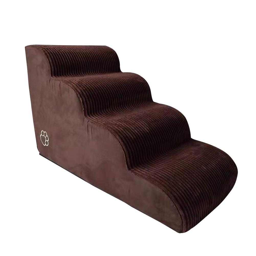 4 Tiers Steps Pet Stairs Non-slip Soft Washable Re... – Grandado