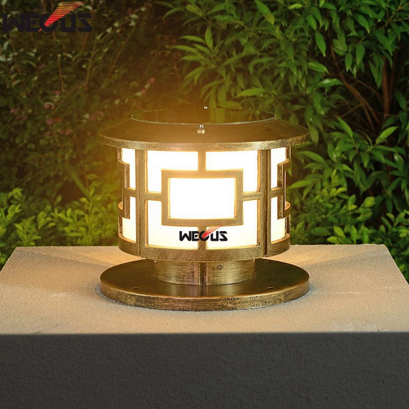 LED circular solar pillars light waterproof wall p... – Vicedeal