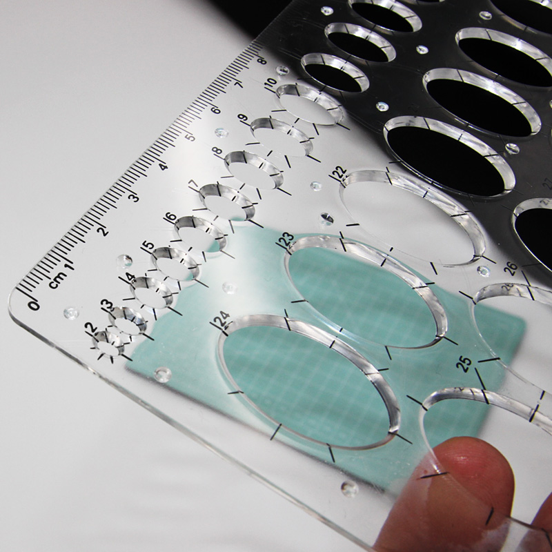 Rectangular Shape round hole ruler template ruler ... – Vicedeal