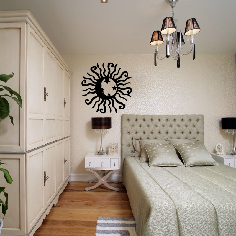 Metal Sun Moon Face Statue Wall Hanging Home Indoo... – Vicedeal