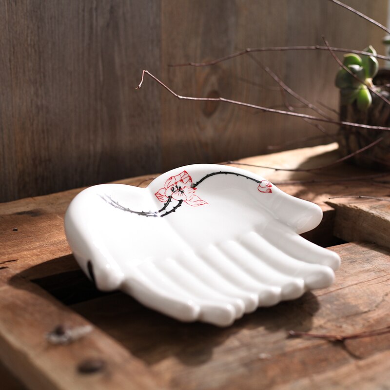 White Ceramic Plates Ceramic Dishes Art Double Han... – Vicedeal