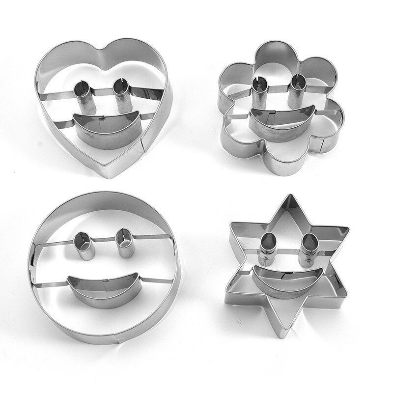 4 Stks/set Smiley Rvs Cookie Cutter Biscuit Mold F... – Grandado