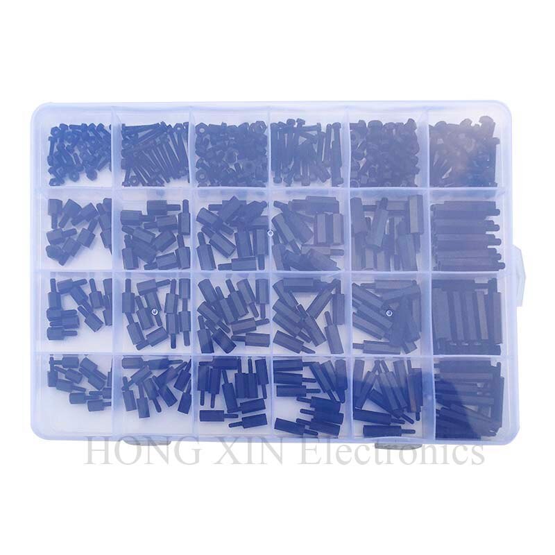 360Pcs M2/M2.5/M3 Black Male-Female Hex Nylon Colu... – Grandado