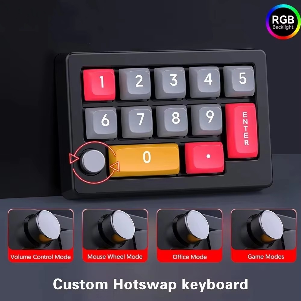 K808 Mini Keyboard 13 Key Macro Programmable Fully... – Grandado