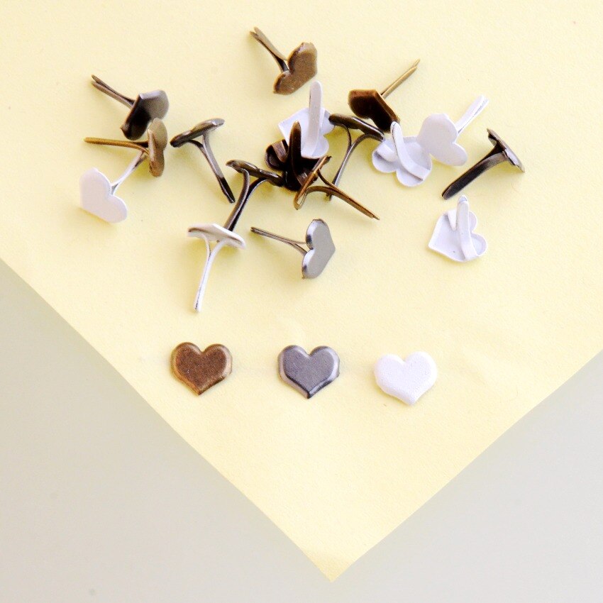 50PCs mixed Pastel Heart Brads Scrapbooking Embell... – Grandado