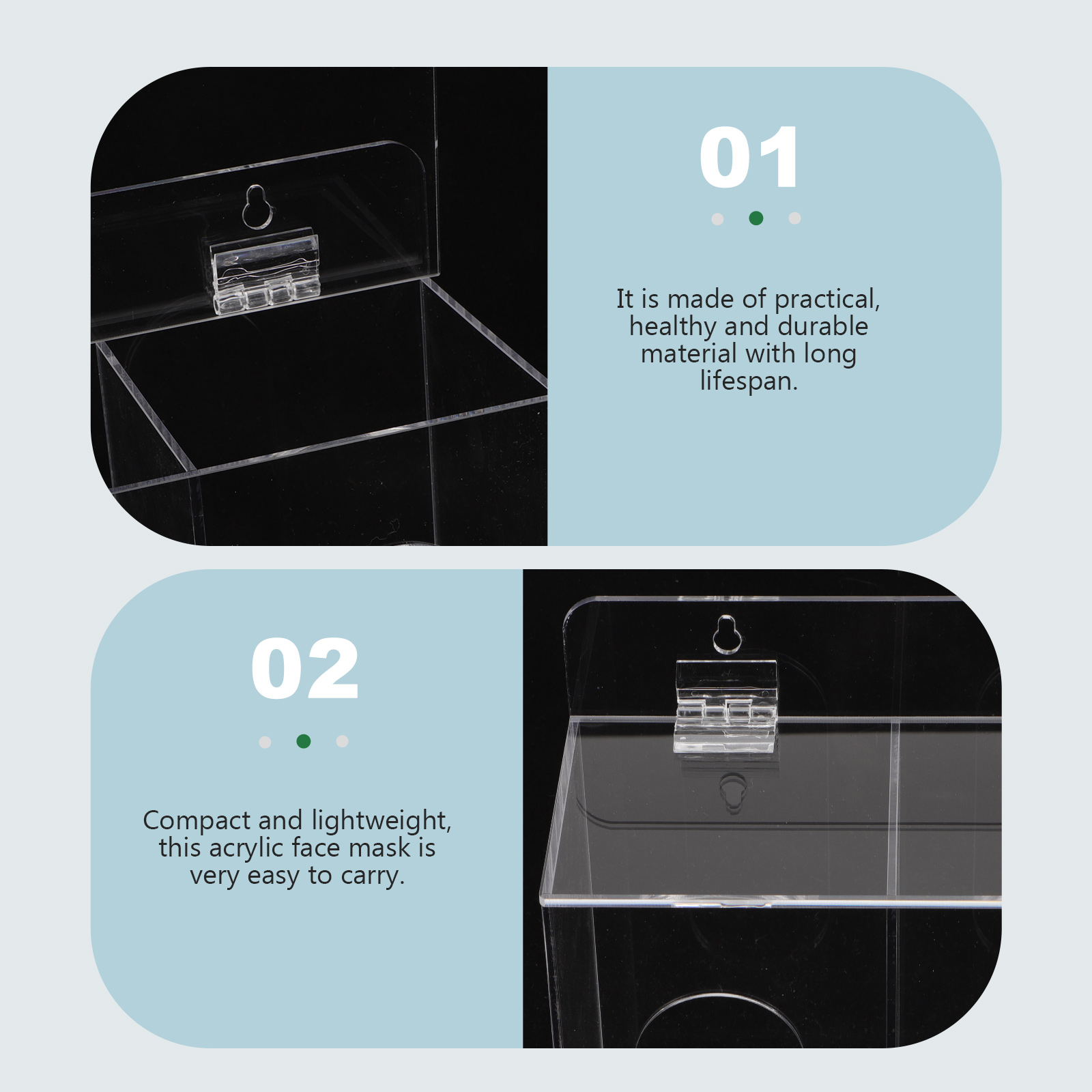 Acrylic Mask Box Disposable Mask Holder Clear Face... – Vicedeal