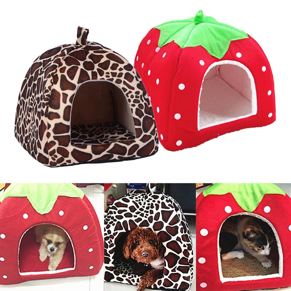 Soft Strawberry Pet Dog Cat House Kennel Foldable ... – Vicedeal