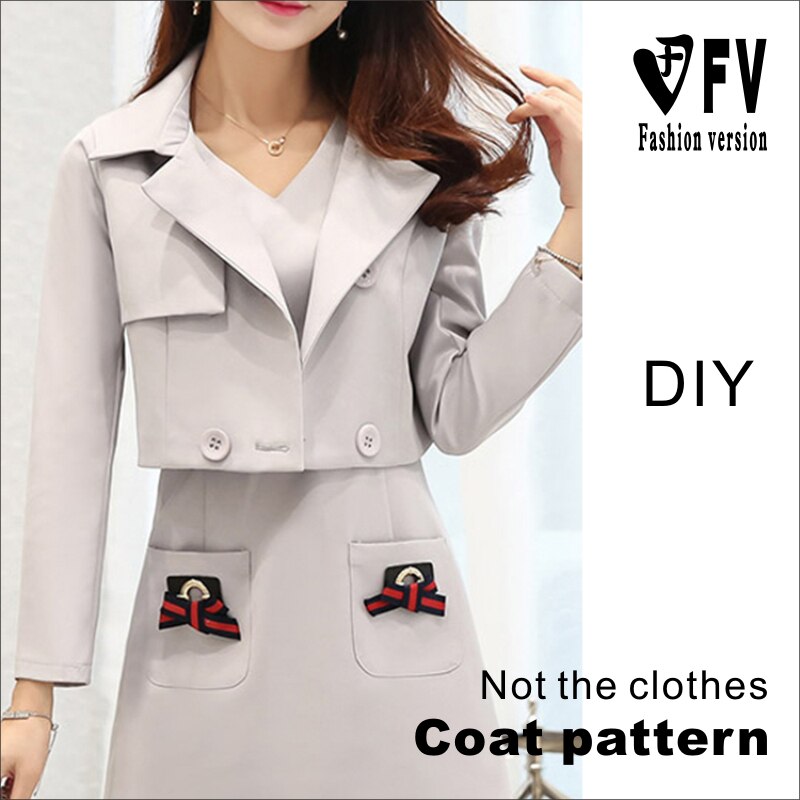 Sewing drawings women's lapel short coat pattern 1... – Grandado