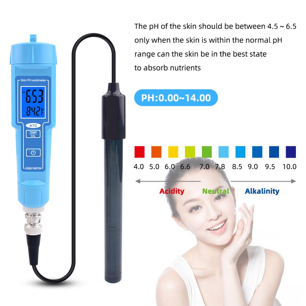 yieryi Skin ph acdimeter 0.00-14.00 ATC pH meter f... – Grandado