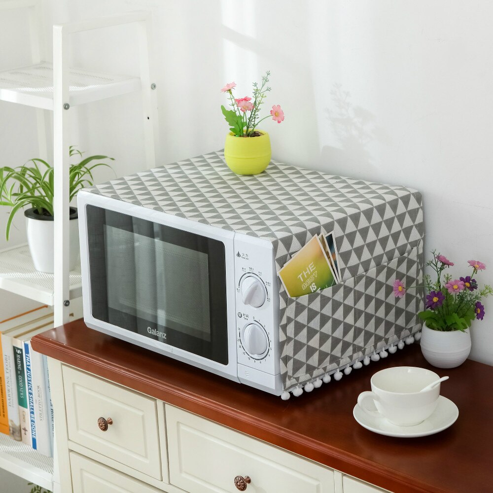 Nordic Geometric Linen Microwave Dust Cover Oven C... – Vicedeal