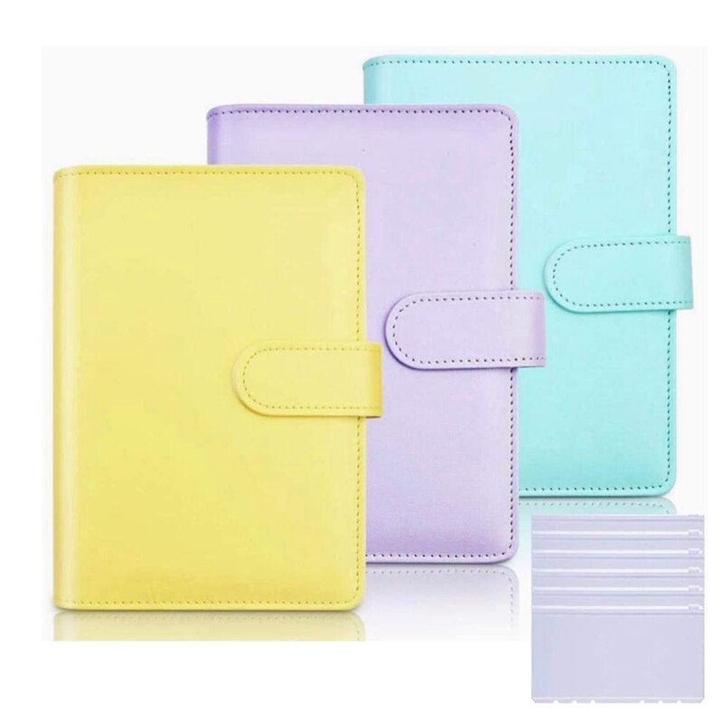 3 Pcs A6 PU Leather Notebook Binder with Magnetic ... – Vicedeal