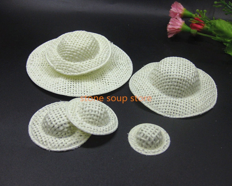8-24pcs/lot Beige Stripe Paper Cloth Hat Mini Doll... – Grandado