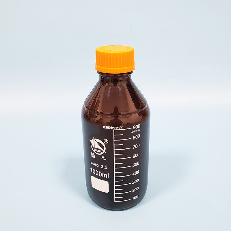 Brown reagent bottle,With yellow screw cover,Boros... – Vicedeal