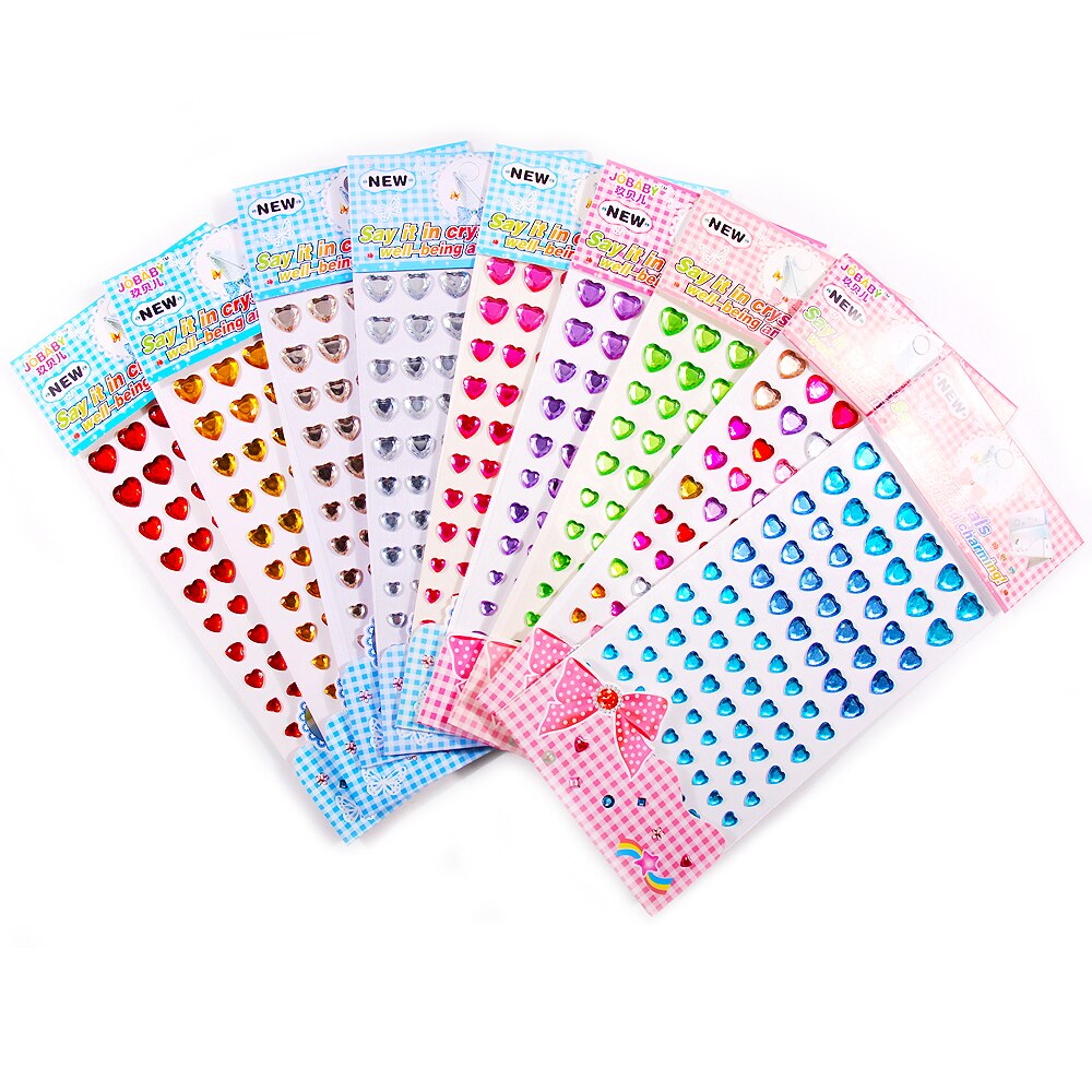 1 Vel Multicolor Zelfklevende Hartvorm Strass Kris... – Vicedeal