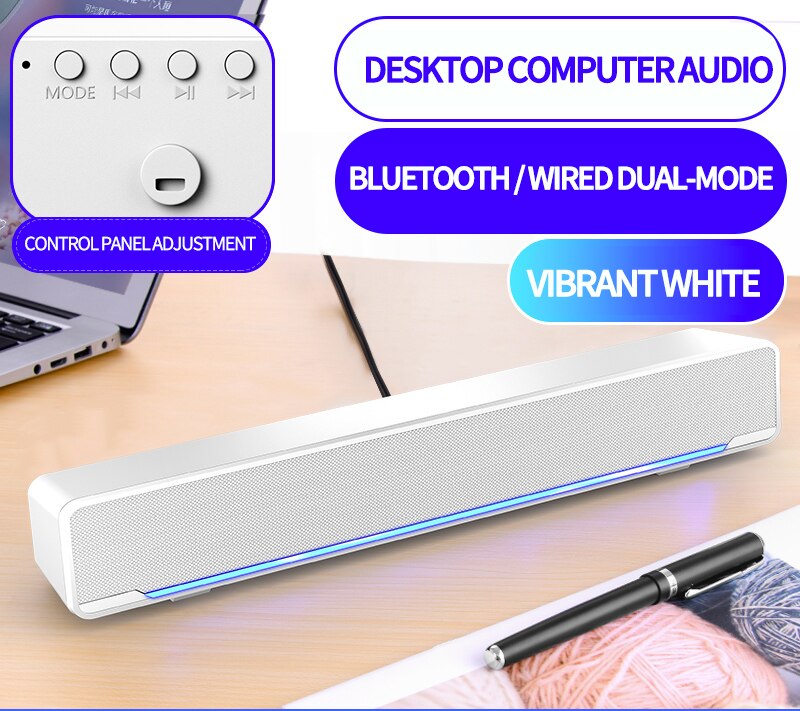 Desktop Computer Speaker Draadloze Bluetooth Klank... – Vicedeal