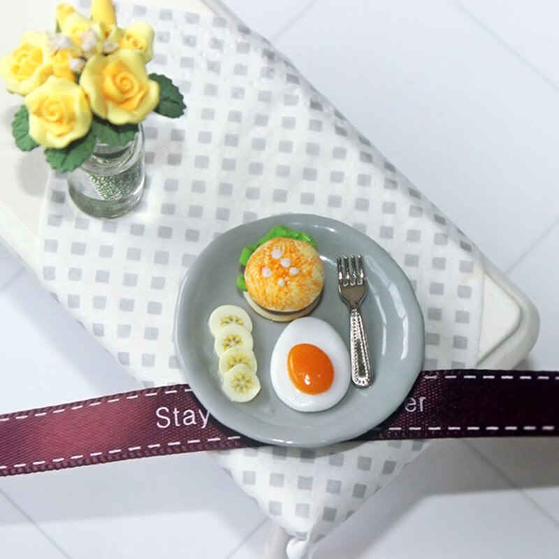 1 set dockhus miniatyrmat frukost burger ägg gaffelplatta för blyth ...