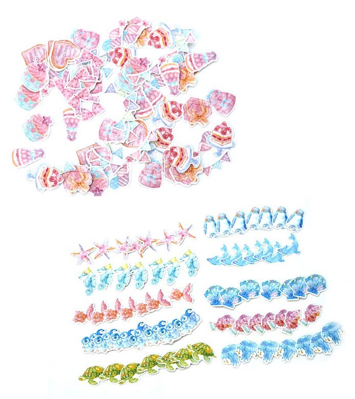 cute die cuts sticker pack 70pcs heart,stars,fores... – Grandado