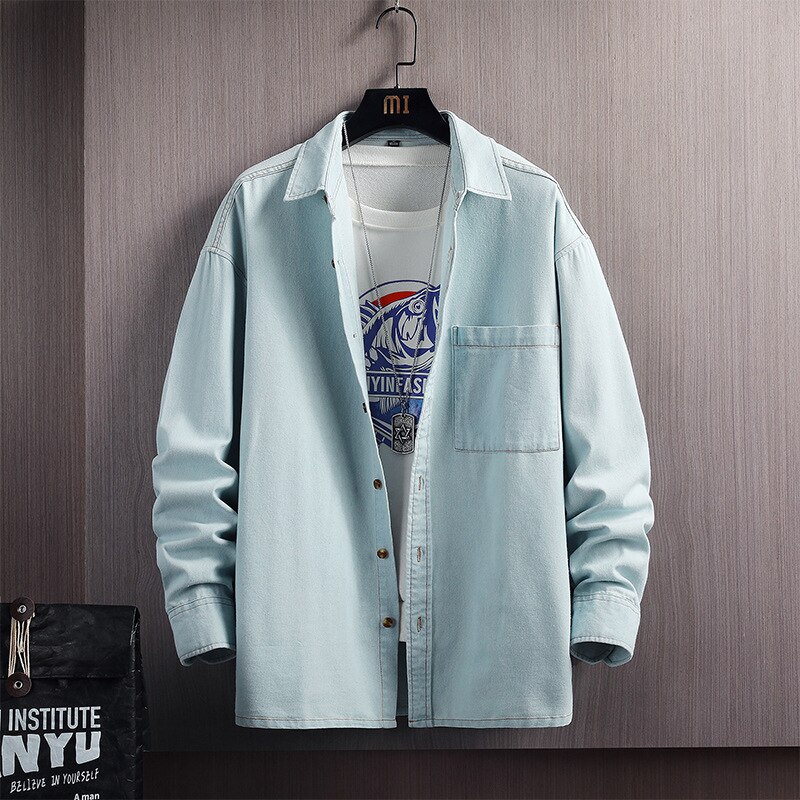 Klassieke Heren Regular Fit Denim Shirt Herfst Bus... – Vicedeal