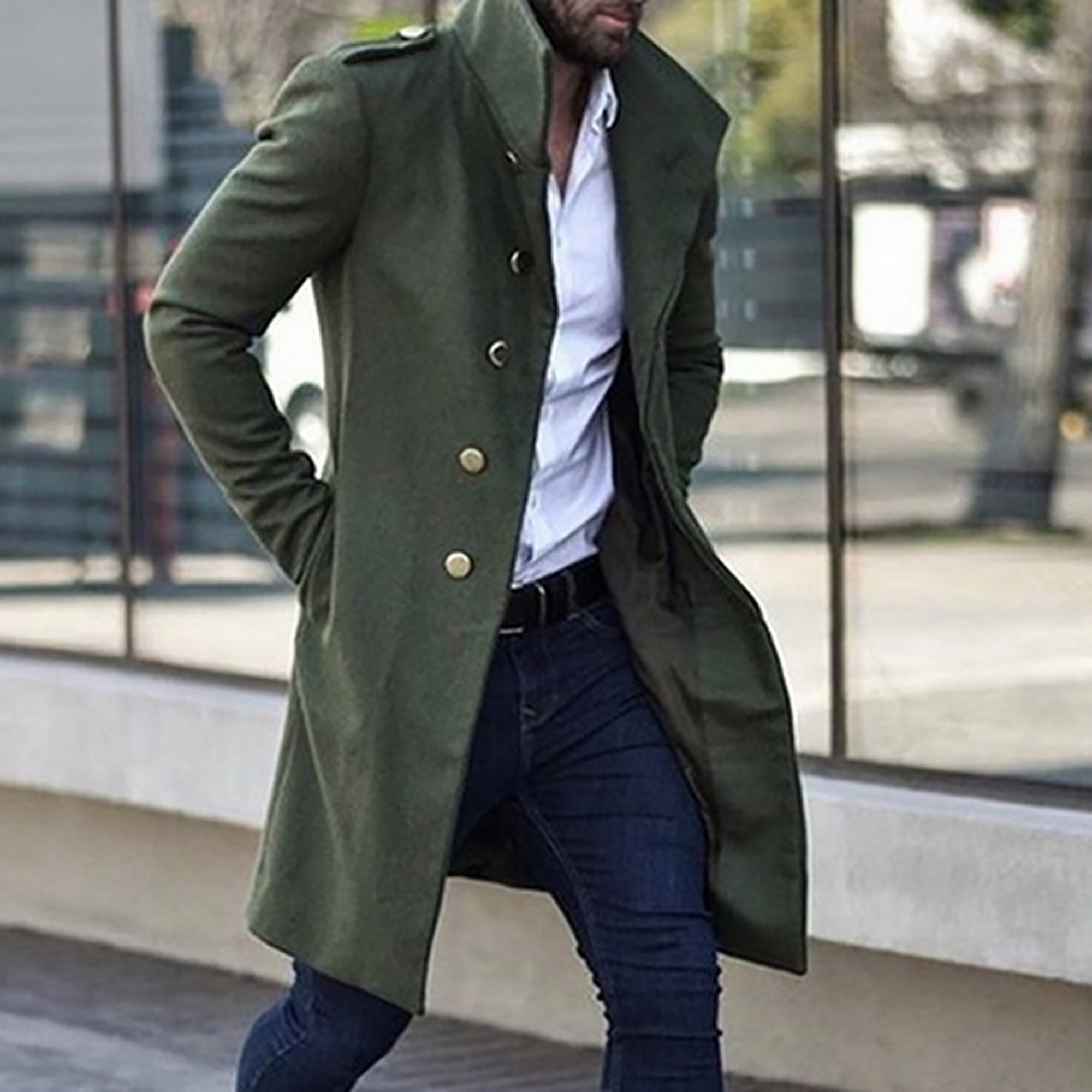 Casual Down Winter Solid Color Jacket Men Padded P... – Grandado