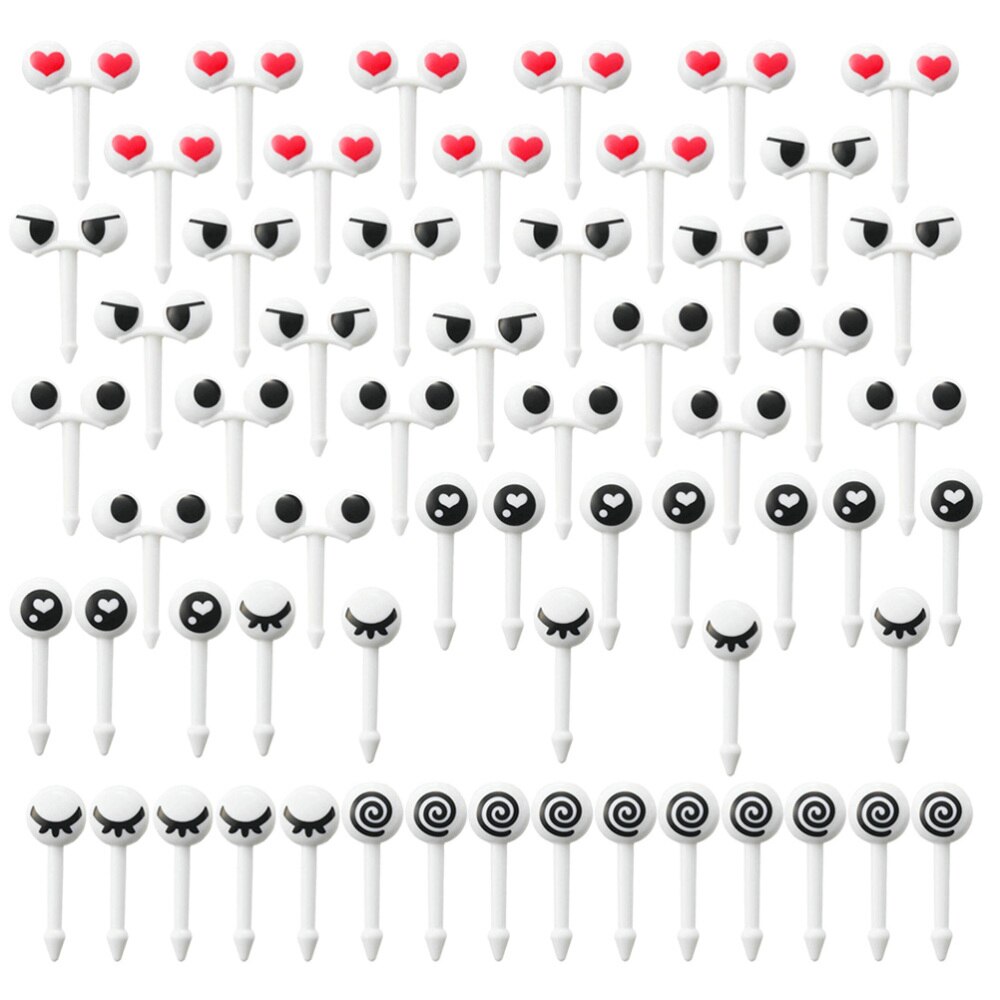 50 Pcs Assorted Cartoon Eyes Fruit Fork Food Picks... – Grandado