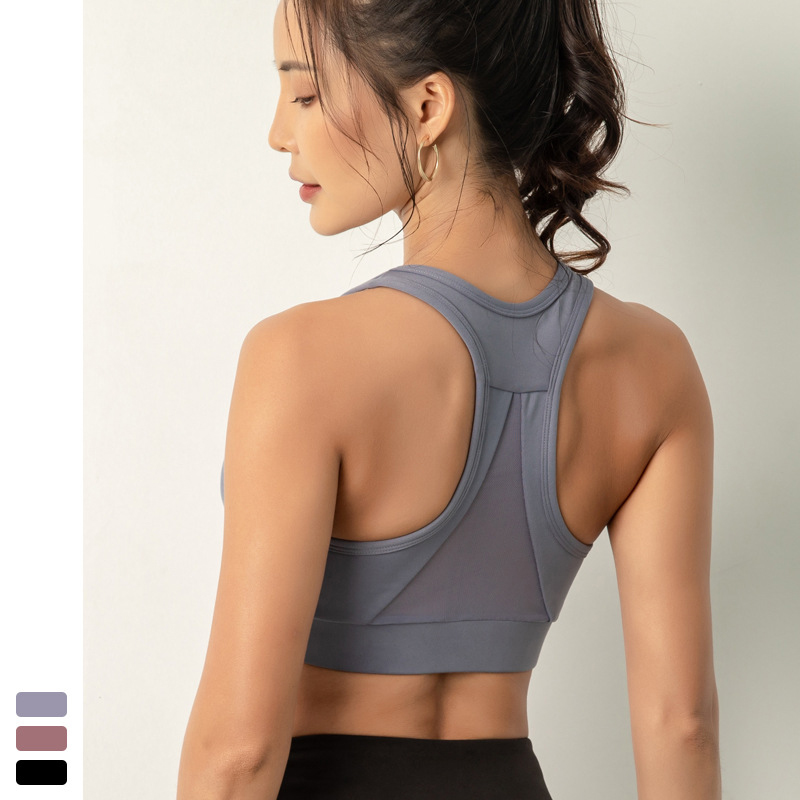 Fitness Shockproof Mesh Sports Bra Women Seamless ... – Grandado