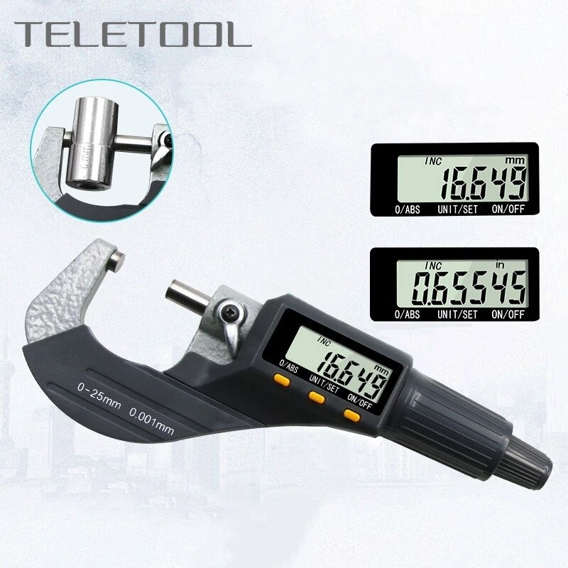 0-25mm Micron Digital Outside Micrometer Electroni... – Grandado