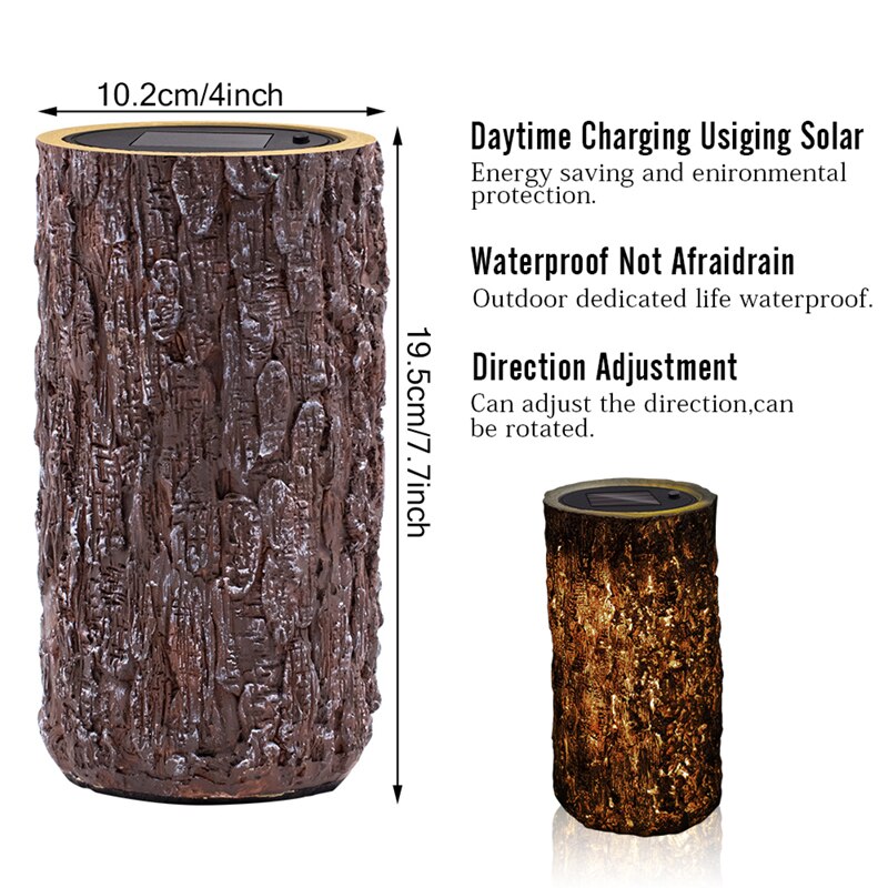 Solar Powered Stump Light Garden Decorative Landsc... – Grandado