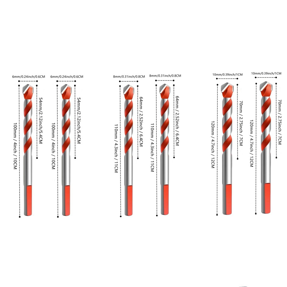 6/8/10/12mm Multifunction Drill Bits Set Ceramic W... – Grandado