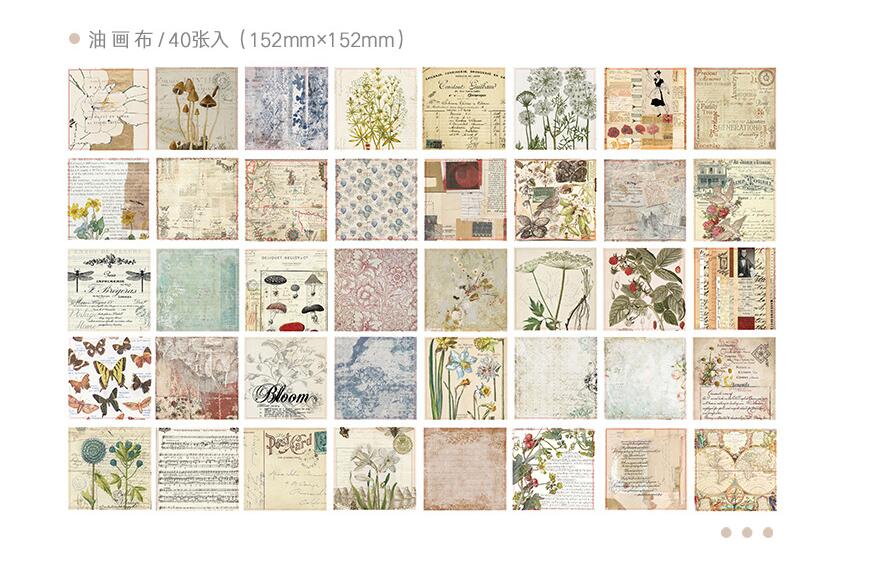40 Sheets Retro Material Paper Vintage Background ... – Grandado