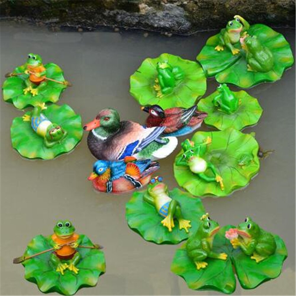 Resin Floating Frogs Statue Outdoor Garden Pond De... – Vicedeal