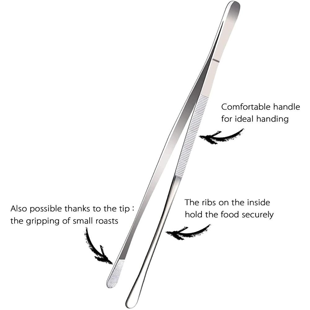 Kitchen Tweezers Tongs Stainless Steel Long Chef F... – Grandado