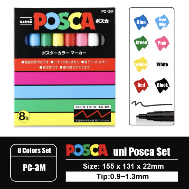 1set Japan uni Posca PC-3M Paint Marker Tip 0.9-1.... – Grandado