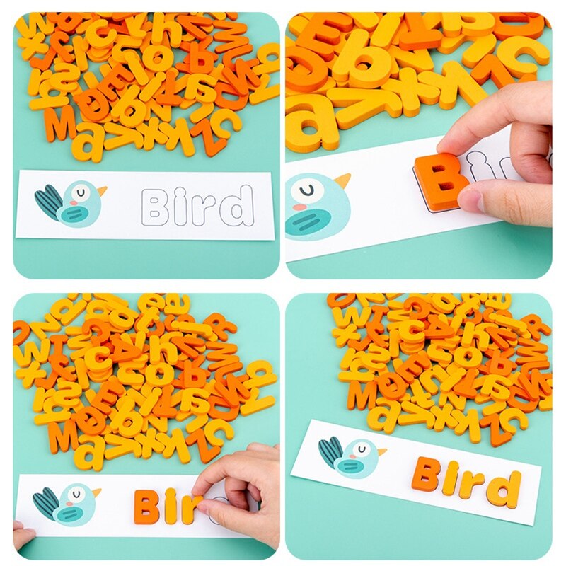 Wooden English Alphabet Letter Learning Cards Set ... – Vicedeal