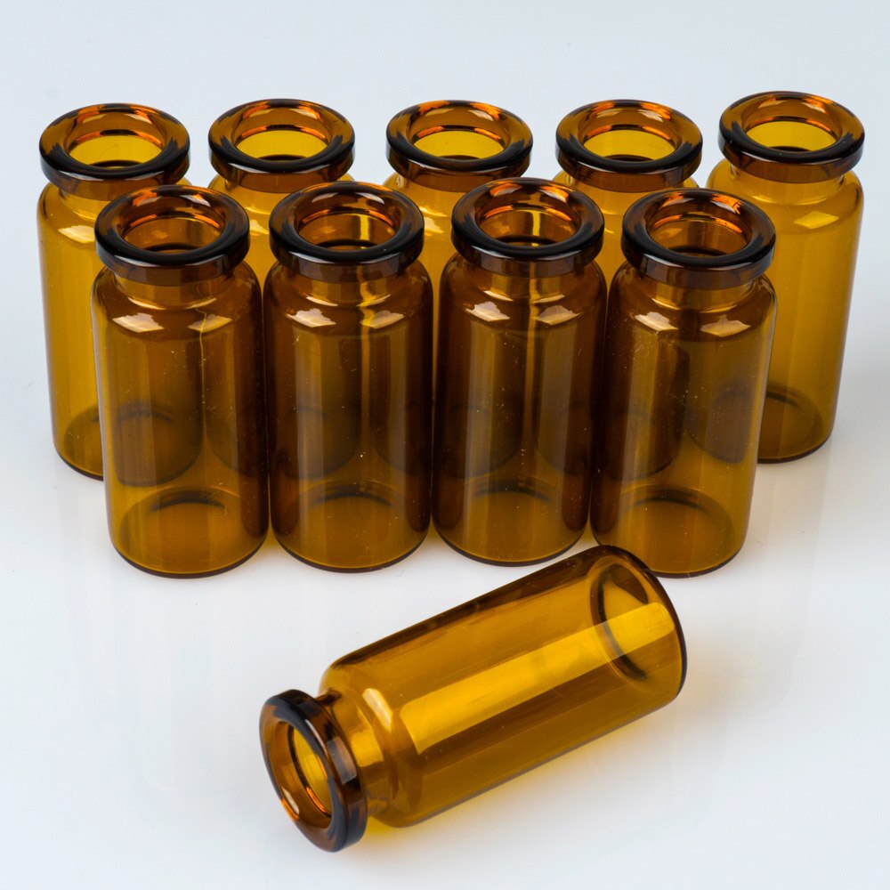 10pcs Clear Brown Injection Glass Vial without Cen... – Grandado