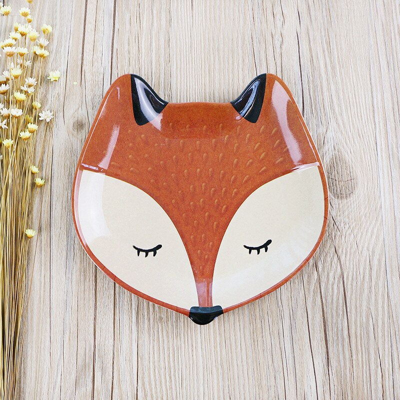 Cute Owl Fox Dishes and Plates Cake Pastry Saucer ... – Grandado