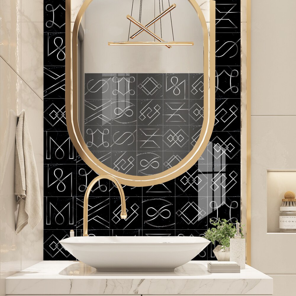 European style light luxury imitation tile wall st... – Grandado