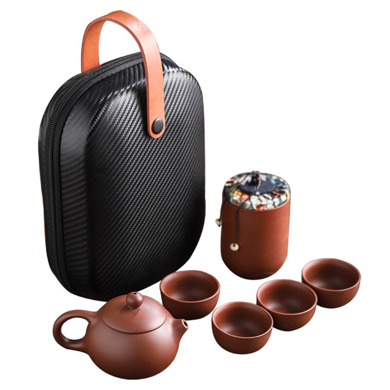 Purple Sand Tea Cups Ceramic Portable Teapot Set O... – Grandado