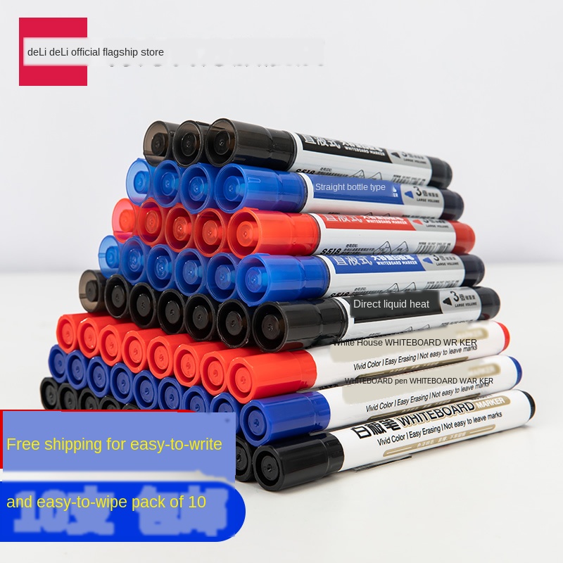 Whiteboard Pen Black Aqueous Erasable Additive big... – Vicedeal