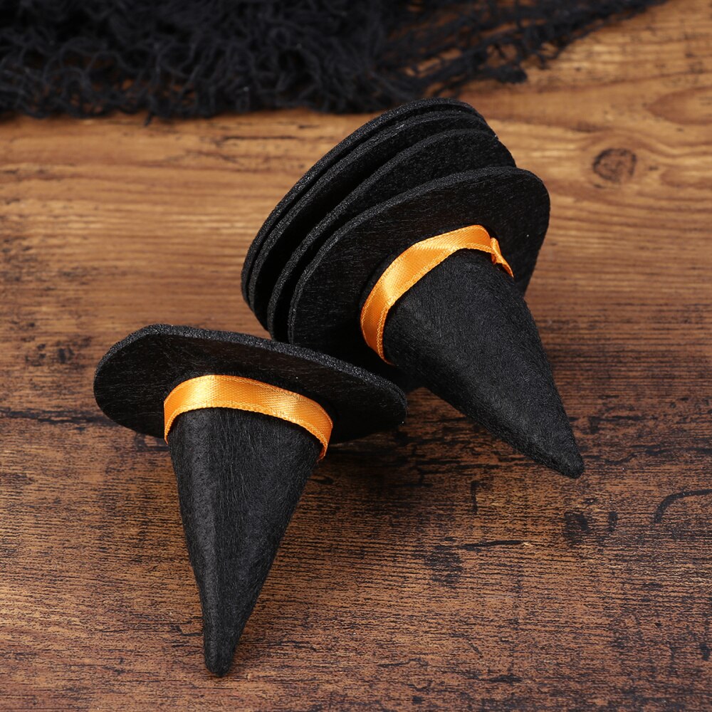 6pcs Mini Felt Witch Hats Handmade Wine Bottle Dec... – Grandado