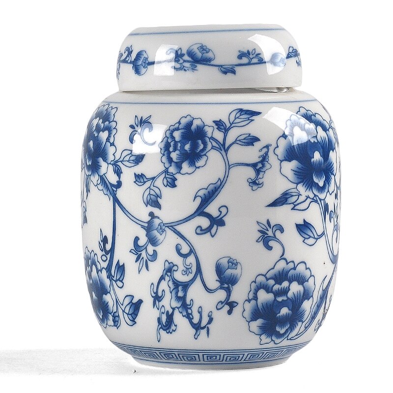 Ceramic Tea Caddy Household Blue and White Porcela... – Grandado