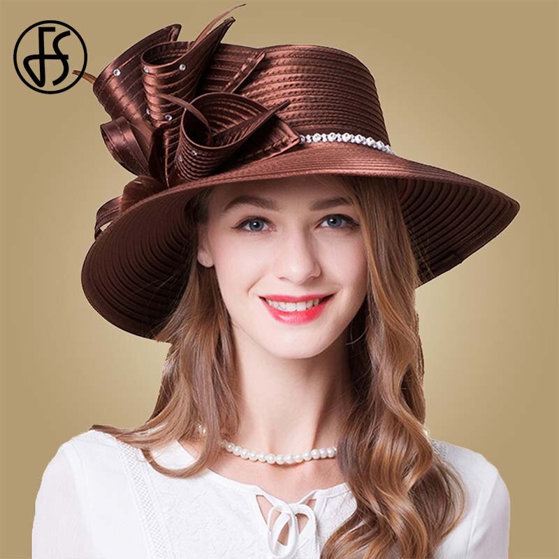 FS Brown Rose Fedora Hat Summer Big Brim Sun Hats ... – Vicedeal