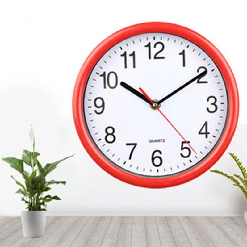 Simple Round 8 Inch White Background Clock Clock S... – Grandado